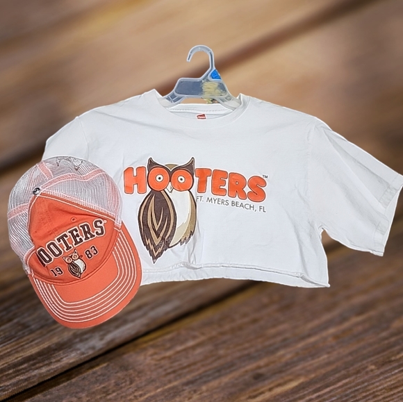 Hooters | Accessories | Hooters Cap And Crop Top Set Size Small | Poshmark